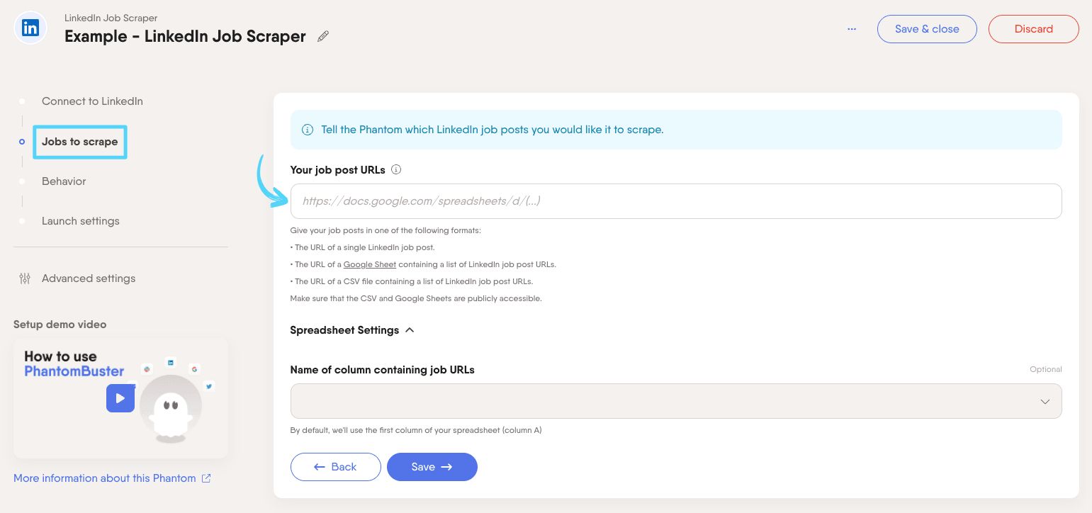 How to use the LinkedIn Job Scraper – PhantomBuster