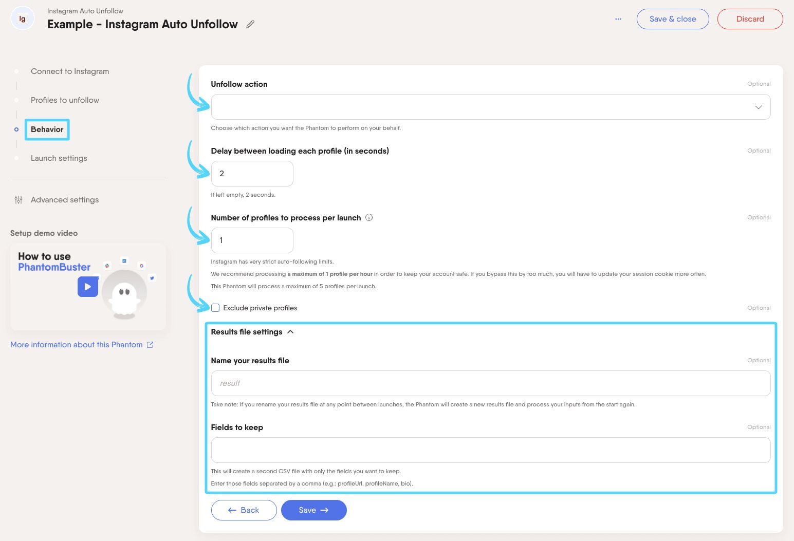 How to use the Instagram Auto Unfollow – PhantomBuster