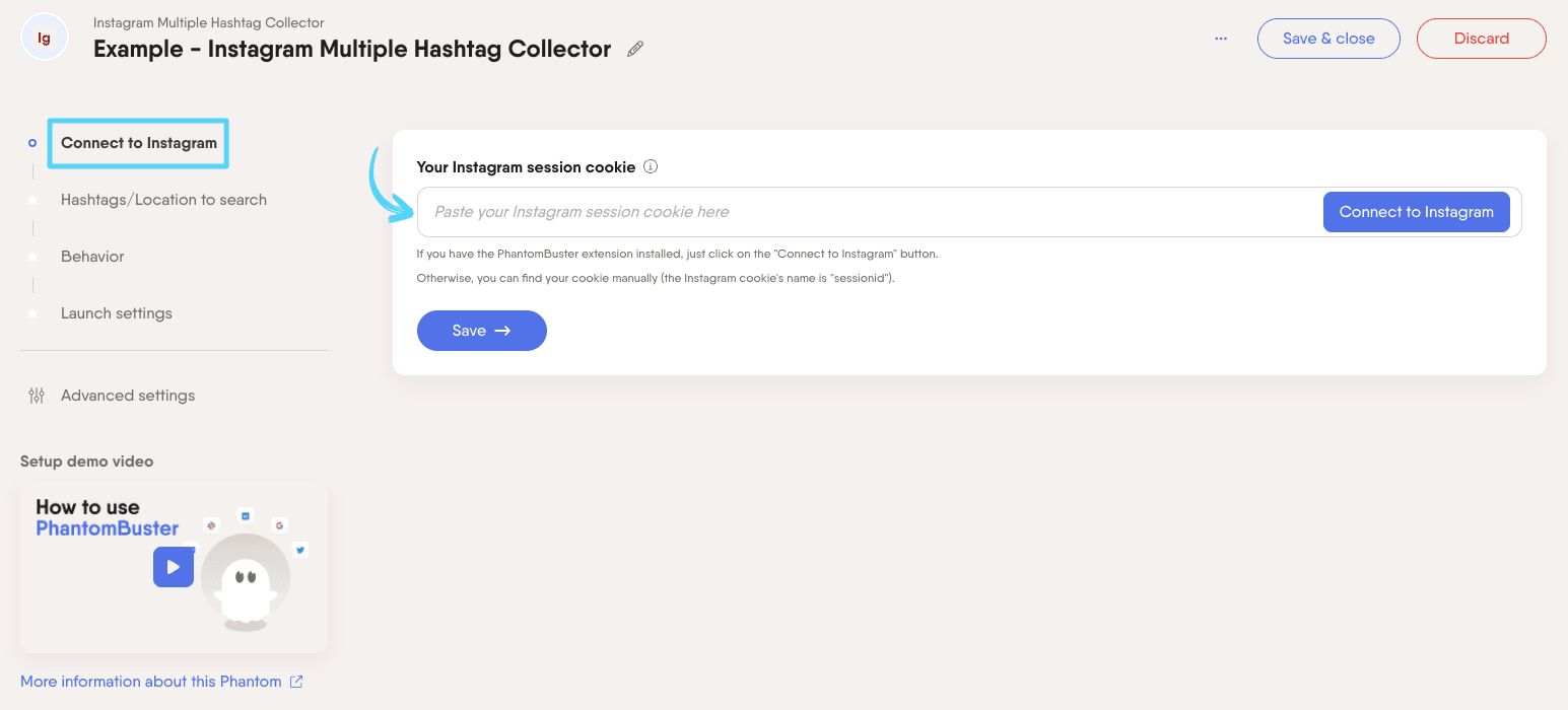 How to use the Instagram Multiple Hashtag Collector – PhantomBuster