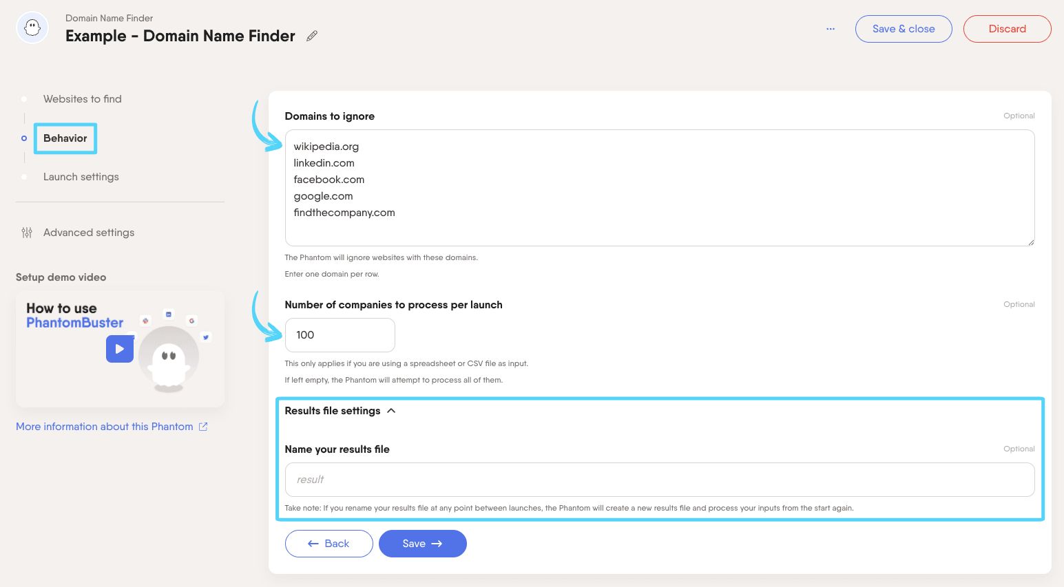 How to use the Domain Name Finder – PhantomBuster