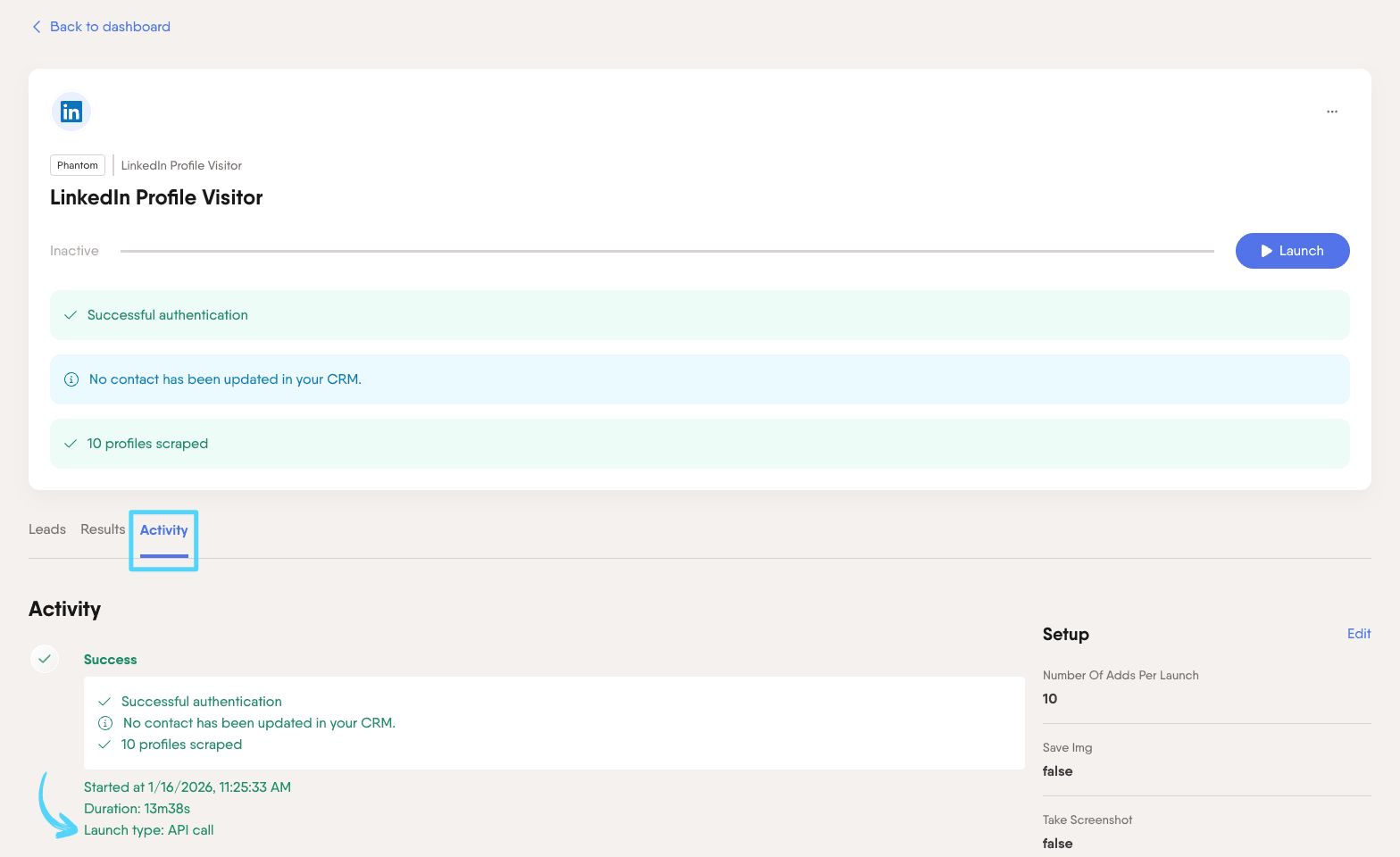 How to chain Phantoms via API – PhantomBuster